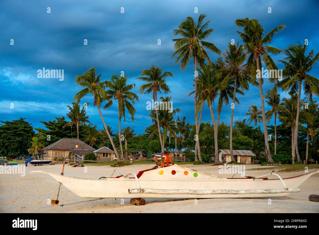Local fish boats in white sand beach in of Langub Beach Malapascua ...