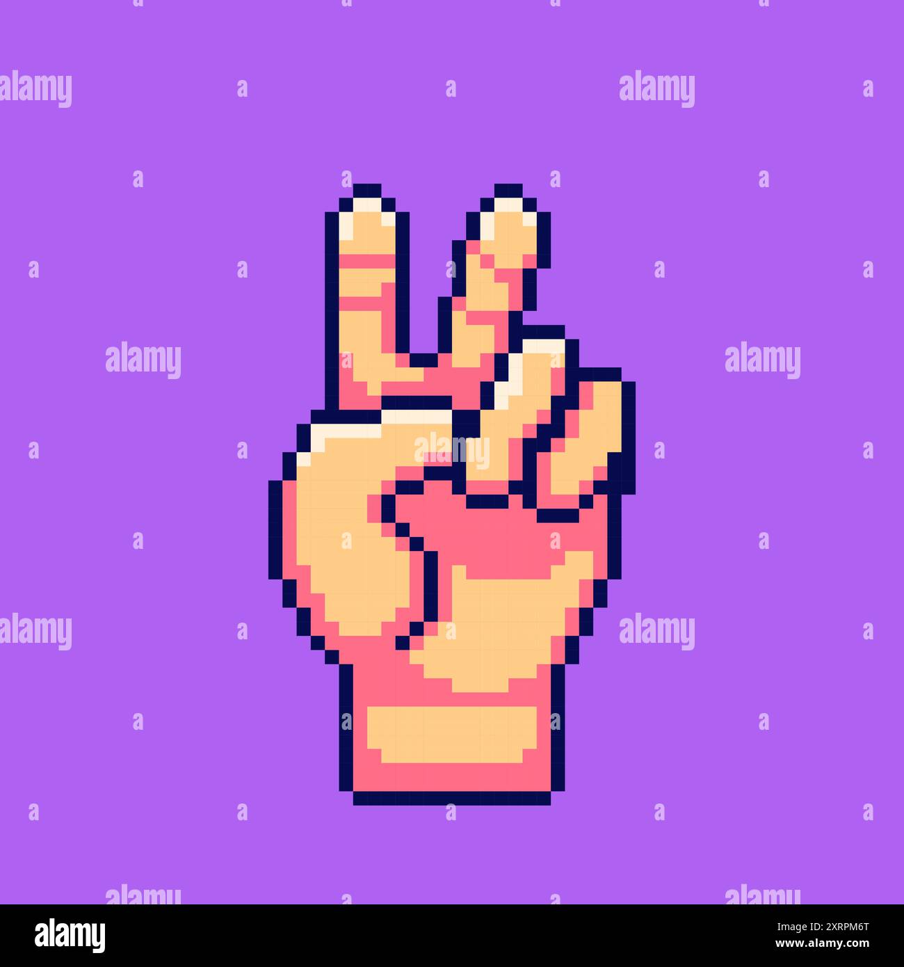 Vector Illustration of hand gesture with Pixel Art Design, perfect for ...