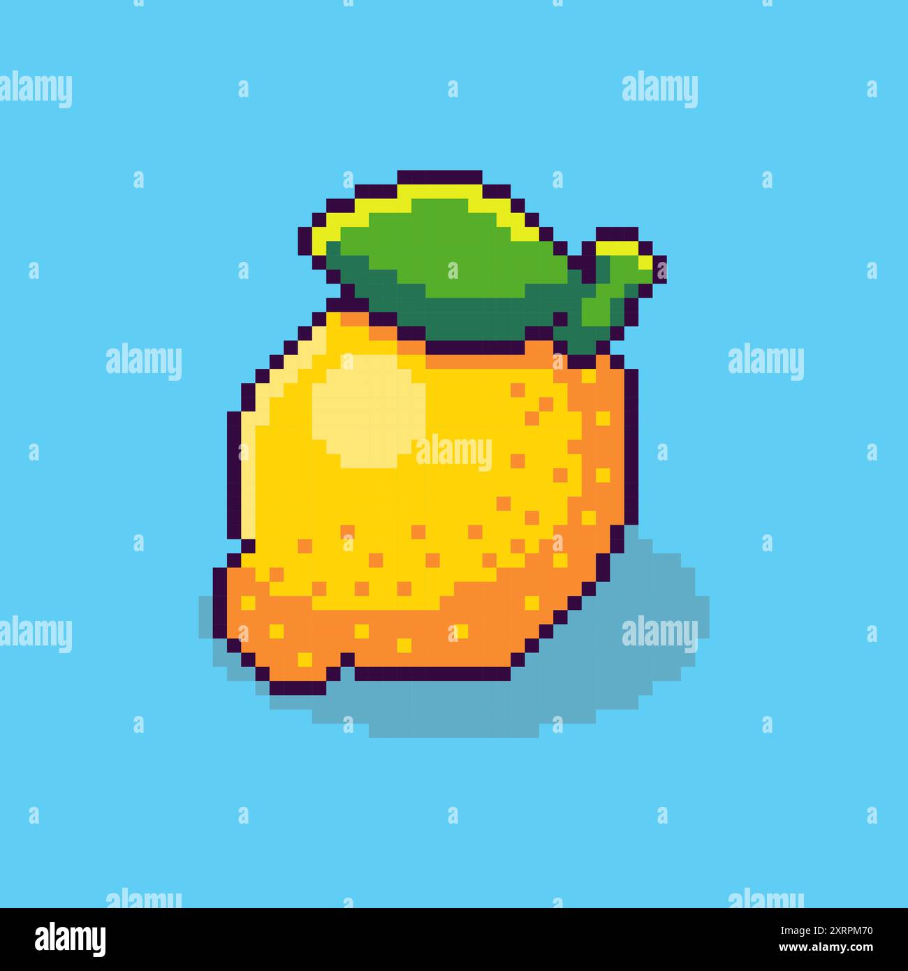 Vector Illustration of lemon fruit with Pixel Art Design, perfect for ...