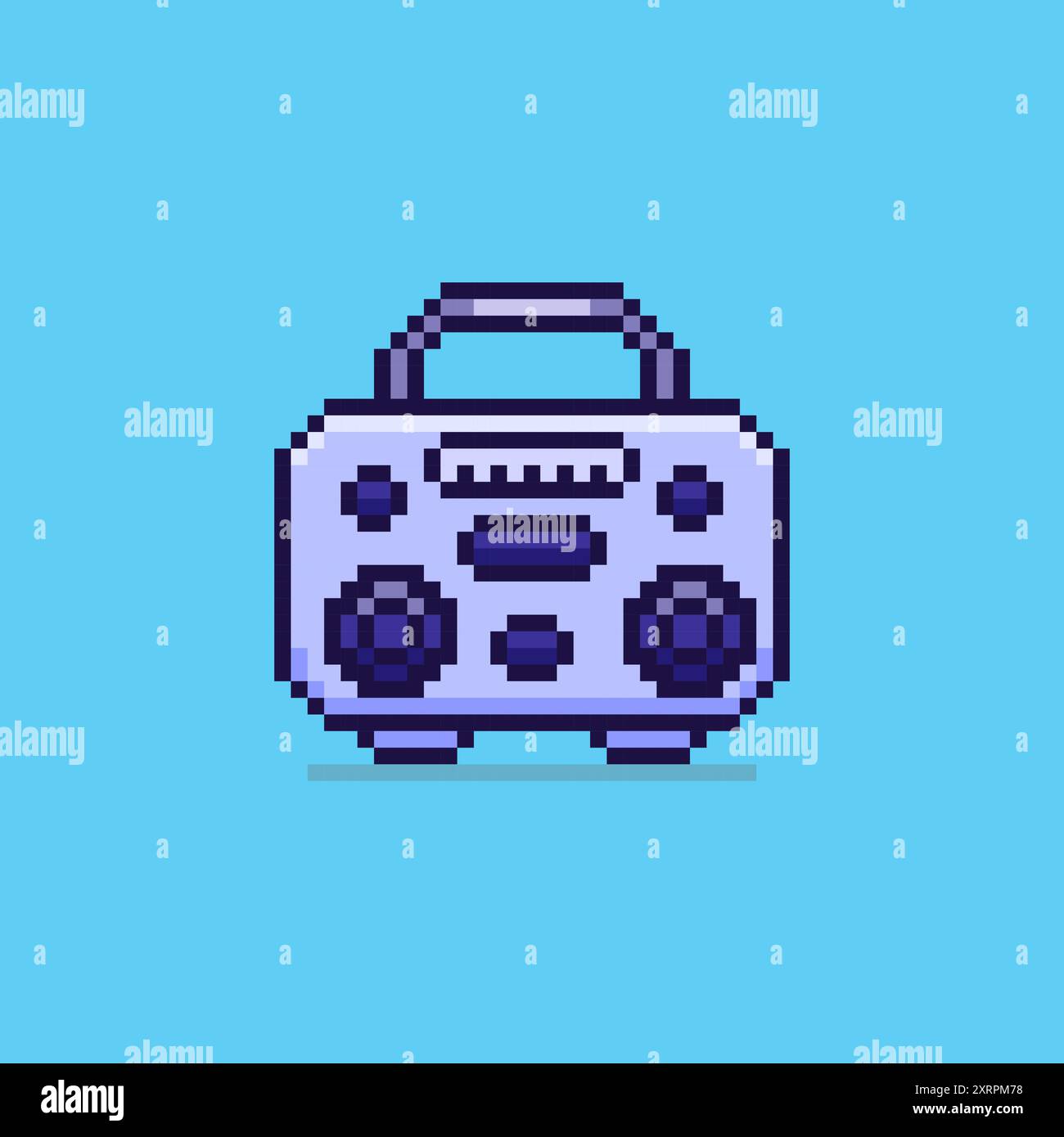 Vector Illustration of electronic radio with Pixel Art Design, perfect ...