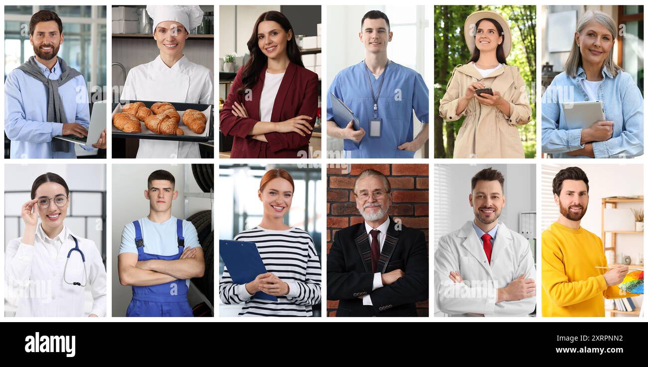 Different professions collage, photos of various people Stock Photo - Alamy