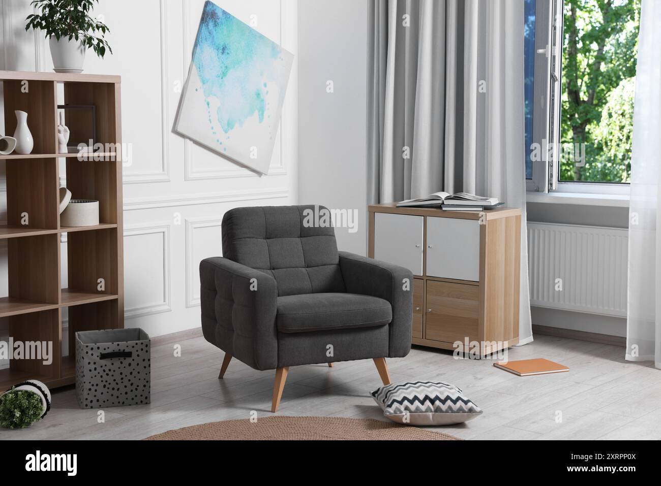 View on messy room interior after robbery Stock Photo - Alamy