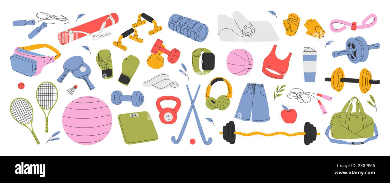 Home gym equipment collection Cut Out Stock Images & Pictures - Alamy