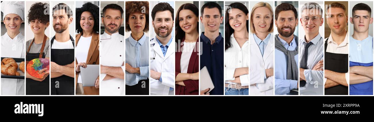 Different professions collage, photos of various people Stock Photo - Alamy