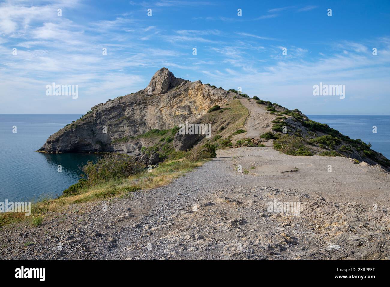 Cape Kapchik (lizard's head). Golitsyn trail, Sudak, Crimea Stock Photo ...