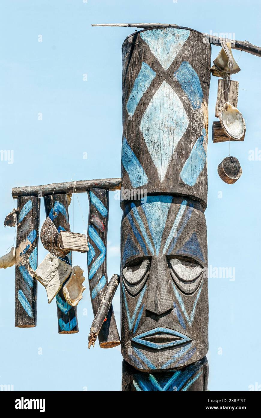 Funny Tiki Statue on Bora Bora Island, French Polynesia Stock Photo - Alamy