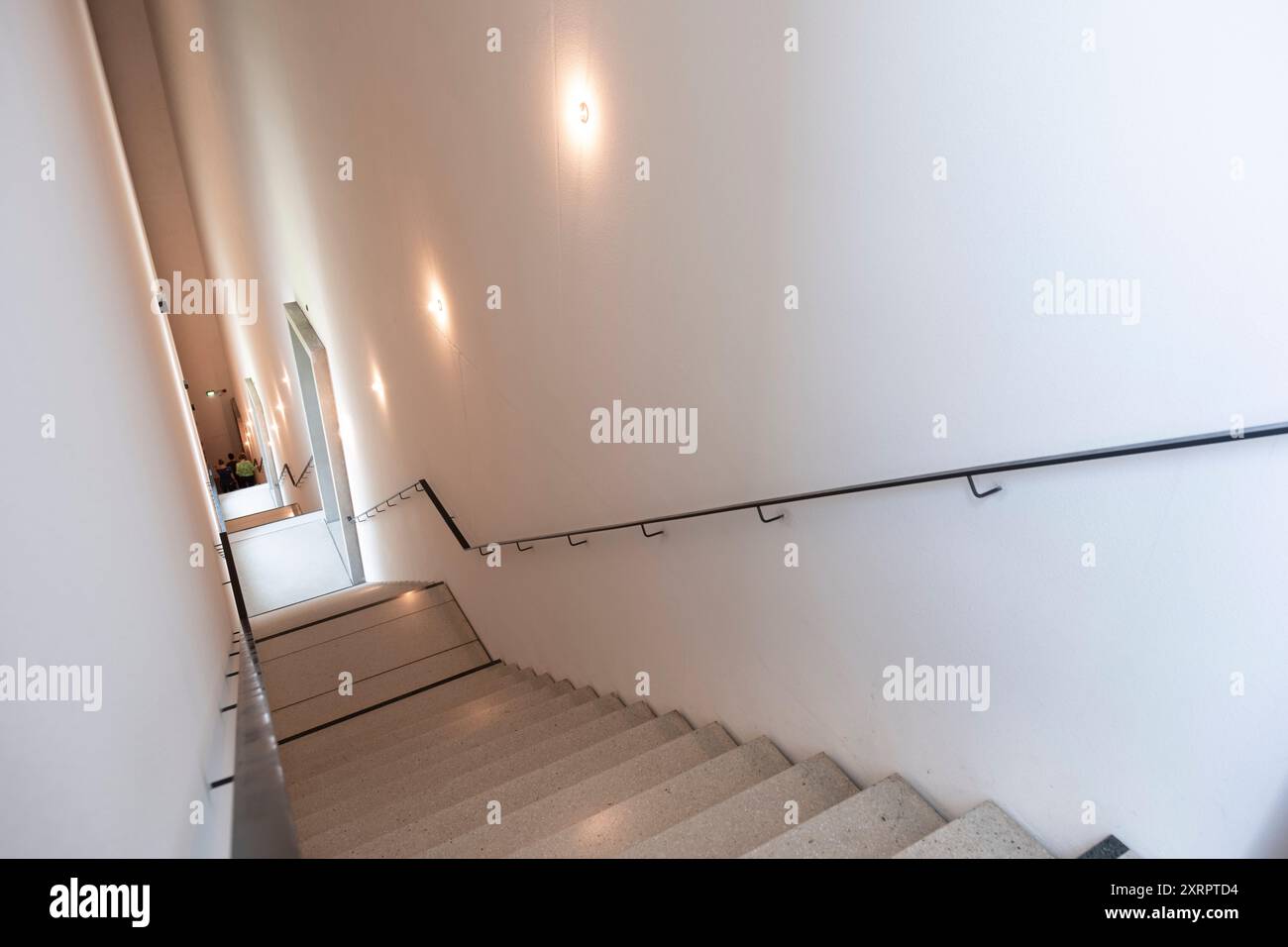 Interior Bauhaus Museum Weimar. Long ceremonial staircase that ...