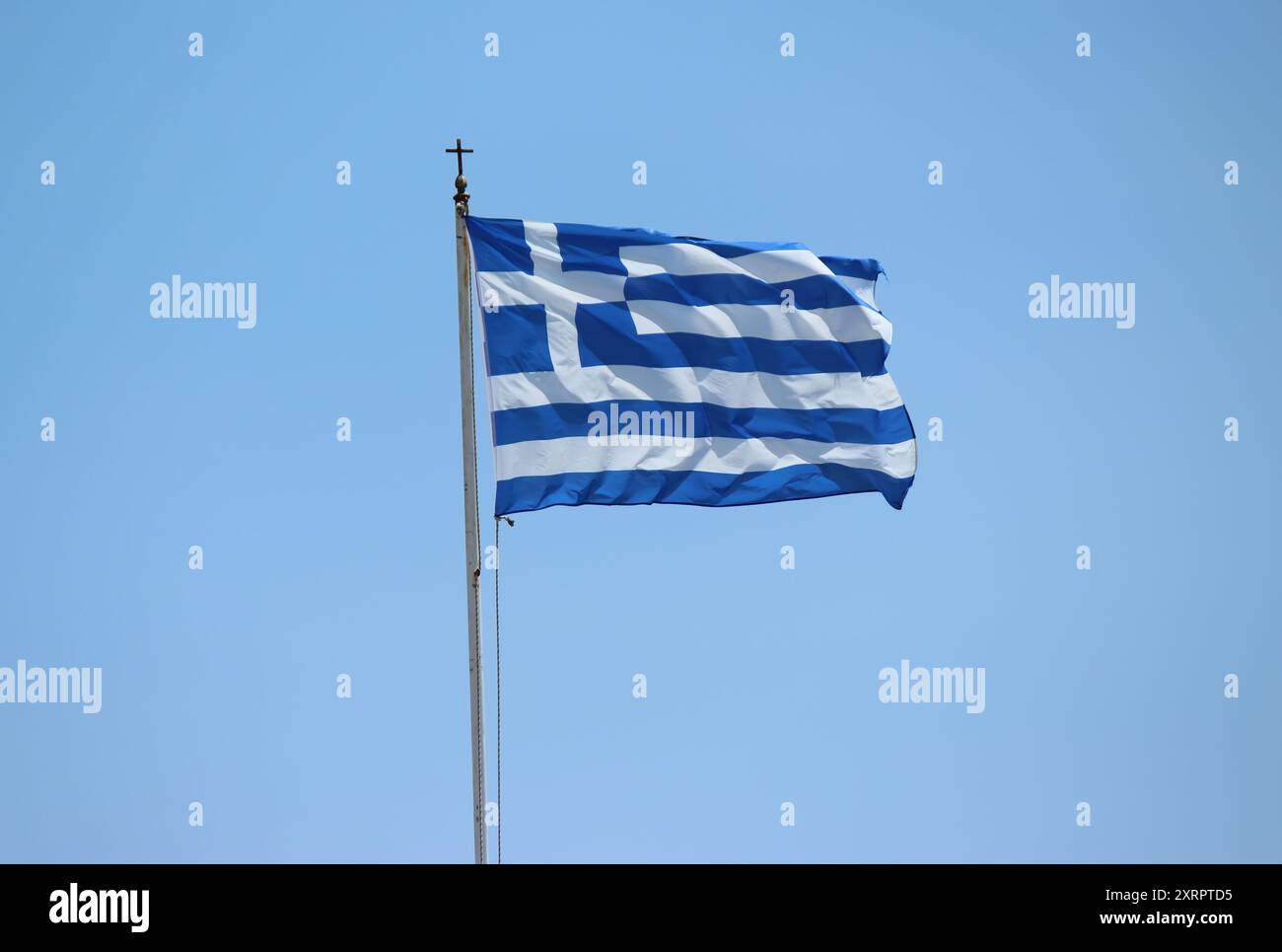 Waving greek flag hi-res stock photography and images - Alamy