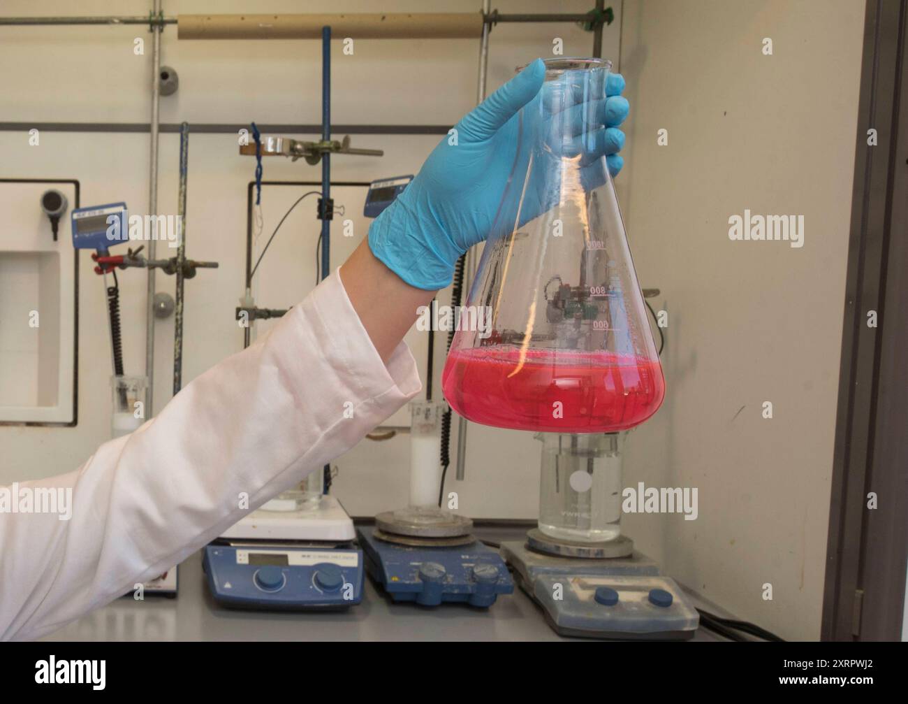 working in a chemical laboratory, research and science working in a ...