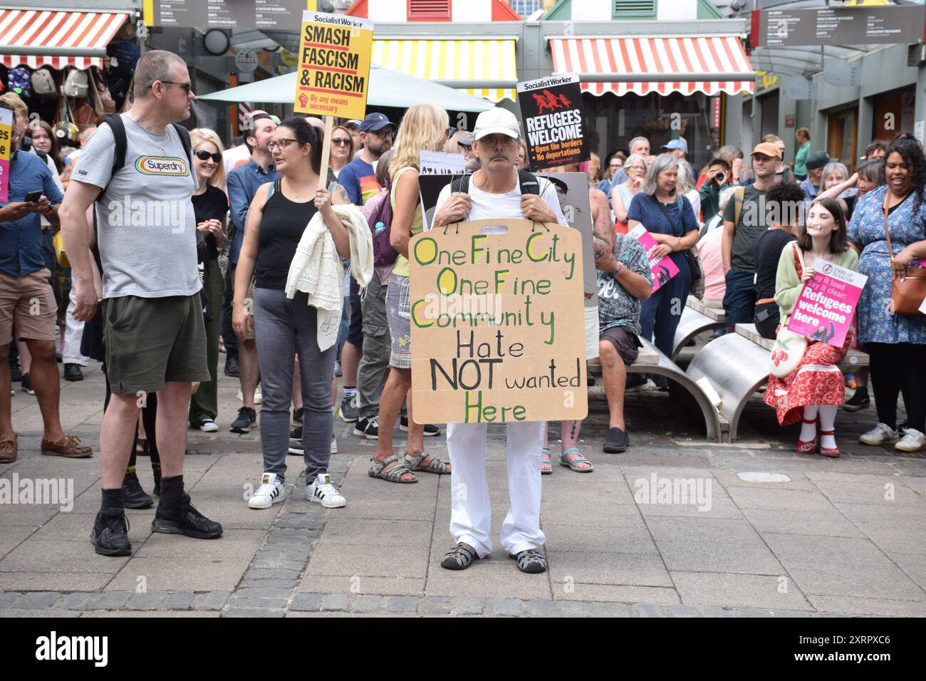 Anti-racist demo Norwich 10 August 2024 UK Stock Photo - Alamy