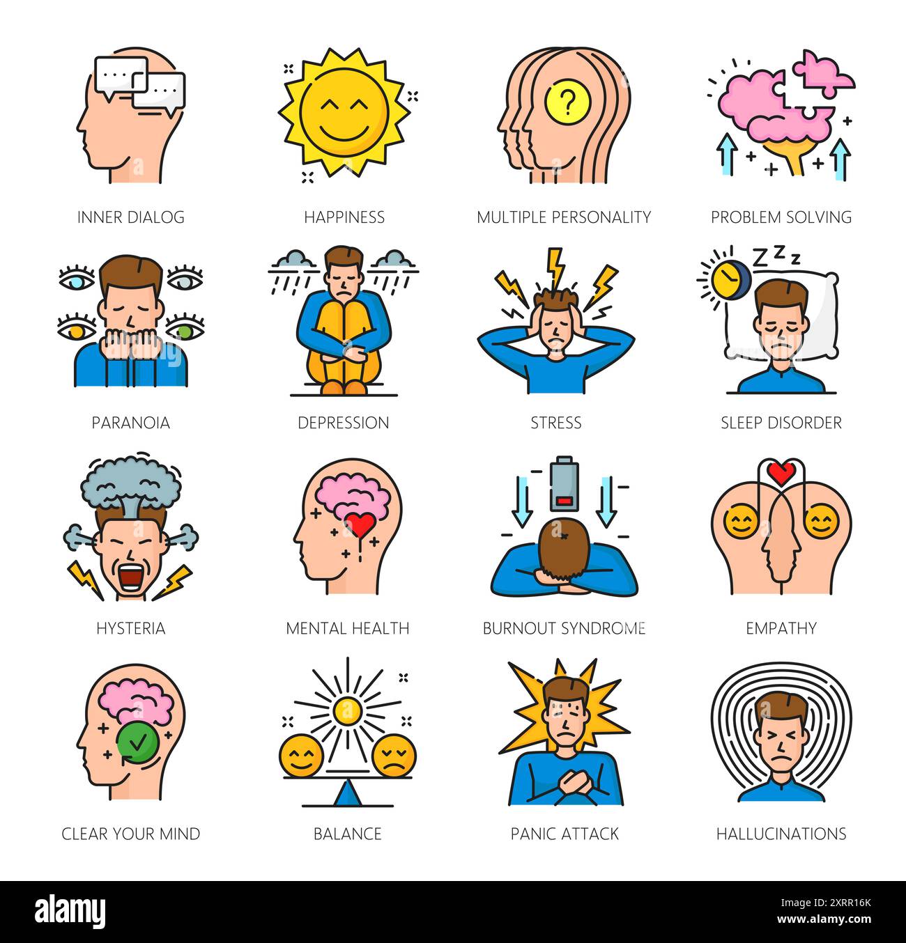 Psychological stress vector vectors Stock Vector Images - Alamy