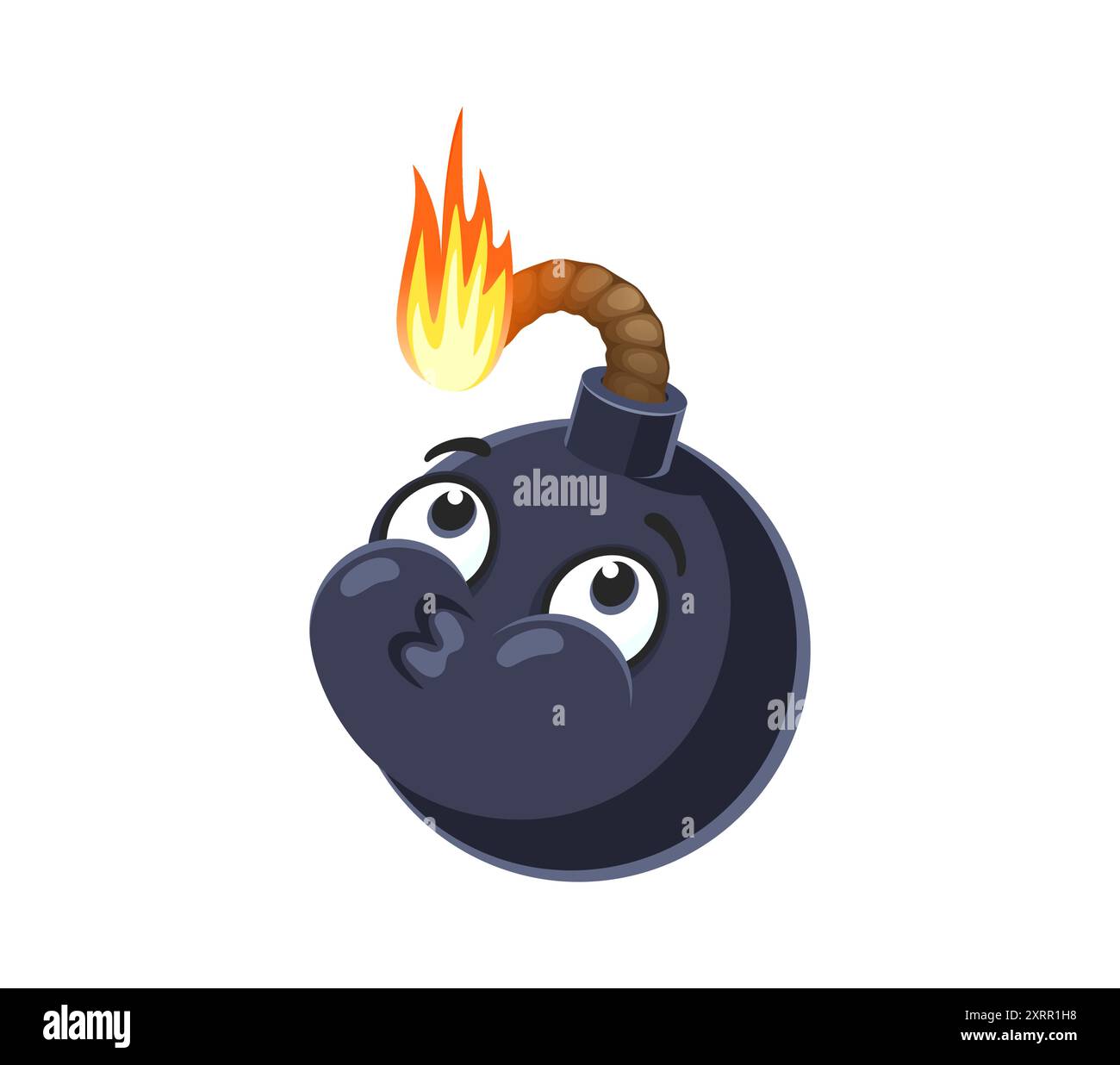 Cartoon bomb character or funny cannonball with sparkling fuse, vector ...