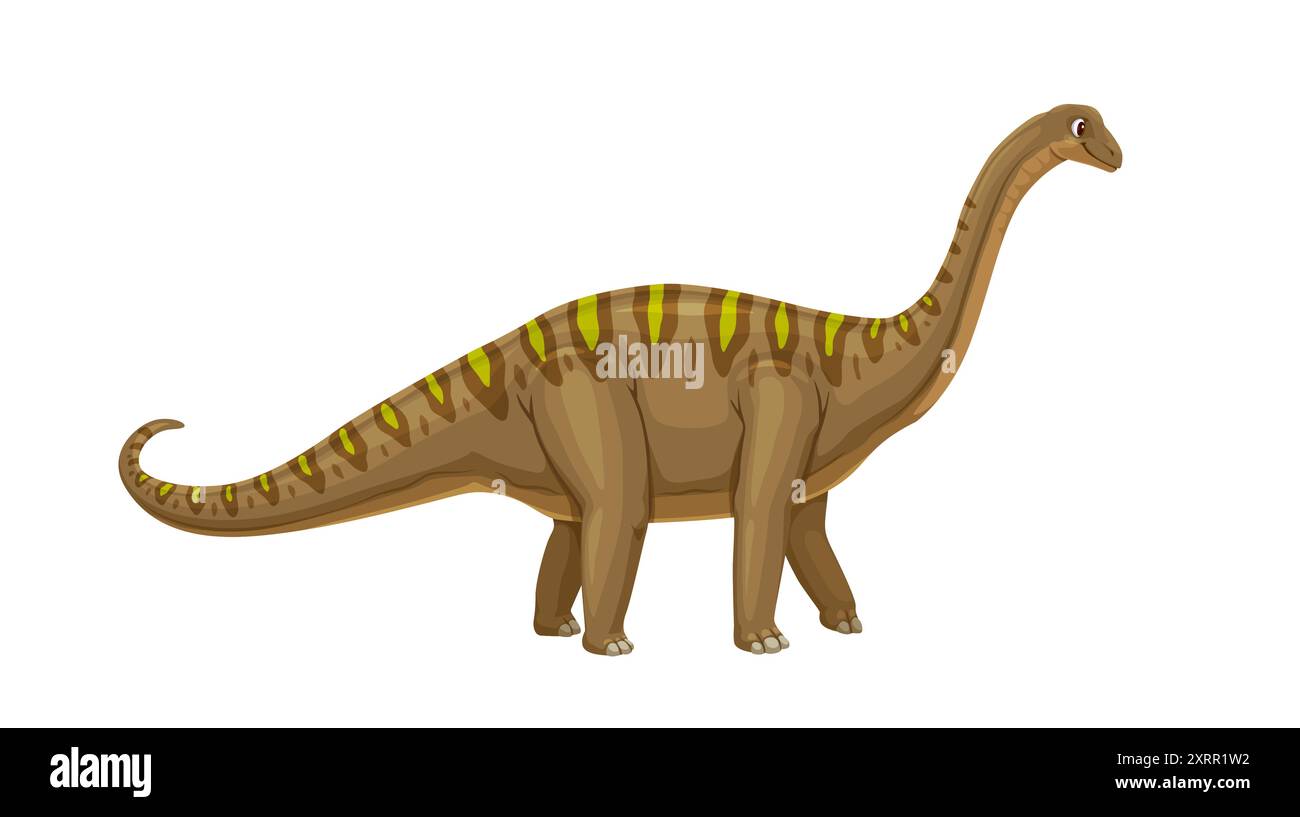 Cetiosaurus prehistoric dinosaur side view. Isolated cartoon vector ...