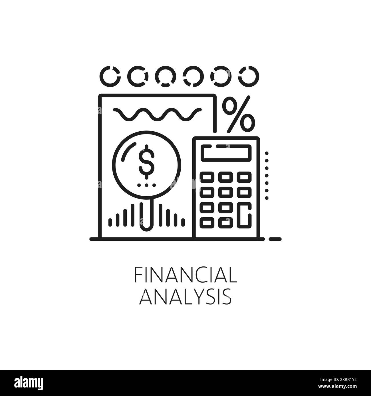 Financial analysis line icon, accounting, tax revenue and budget vector ...