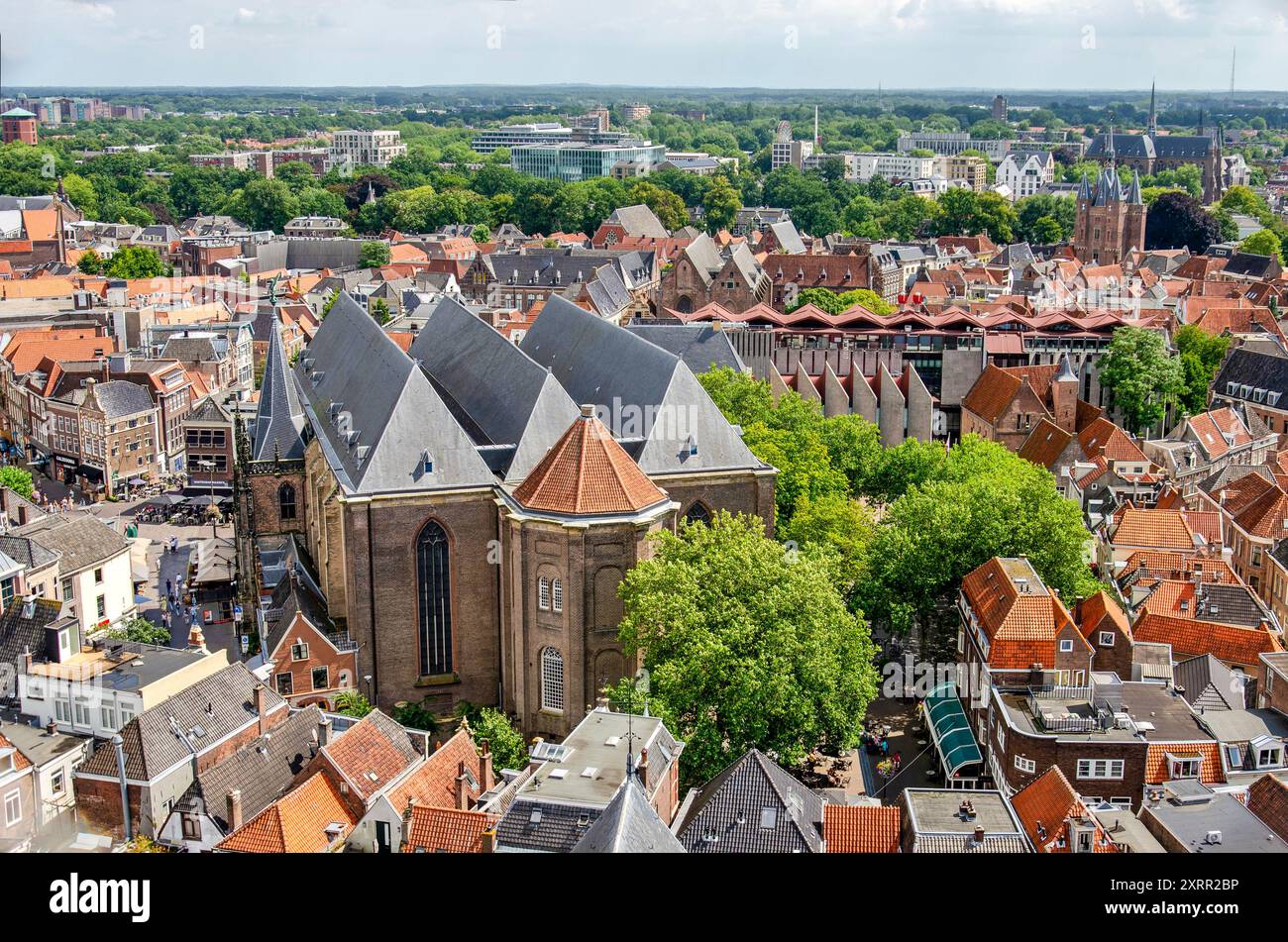 Zwolle, The Netherlands, August 8, 2024: aerial view of the old town ...