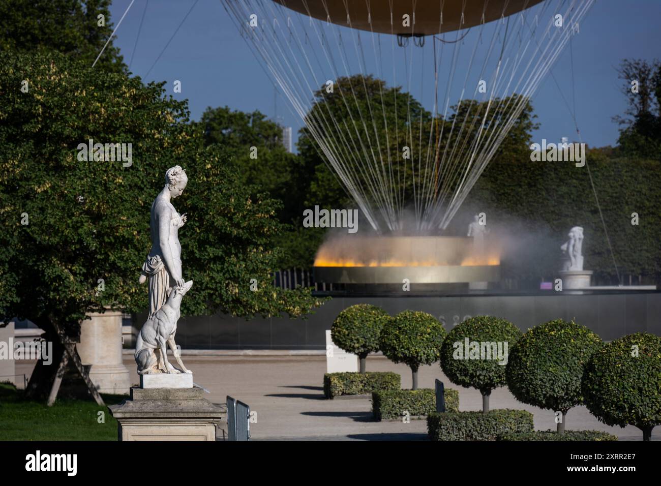 Paris, France. 08th Aug, 2024. The Olympic Caldron seen inside the ...