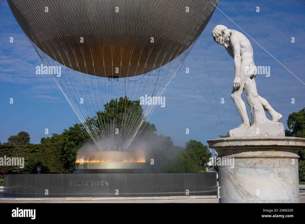 Paris, France. 08th Aug, 2024. The Olympic Caldron seen inside the ...