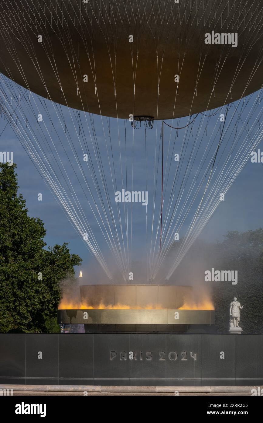 Paris, France. 08th Aug, 2024. The Olympic Caldron seen inside the ...