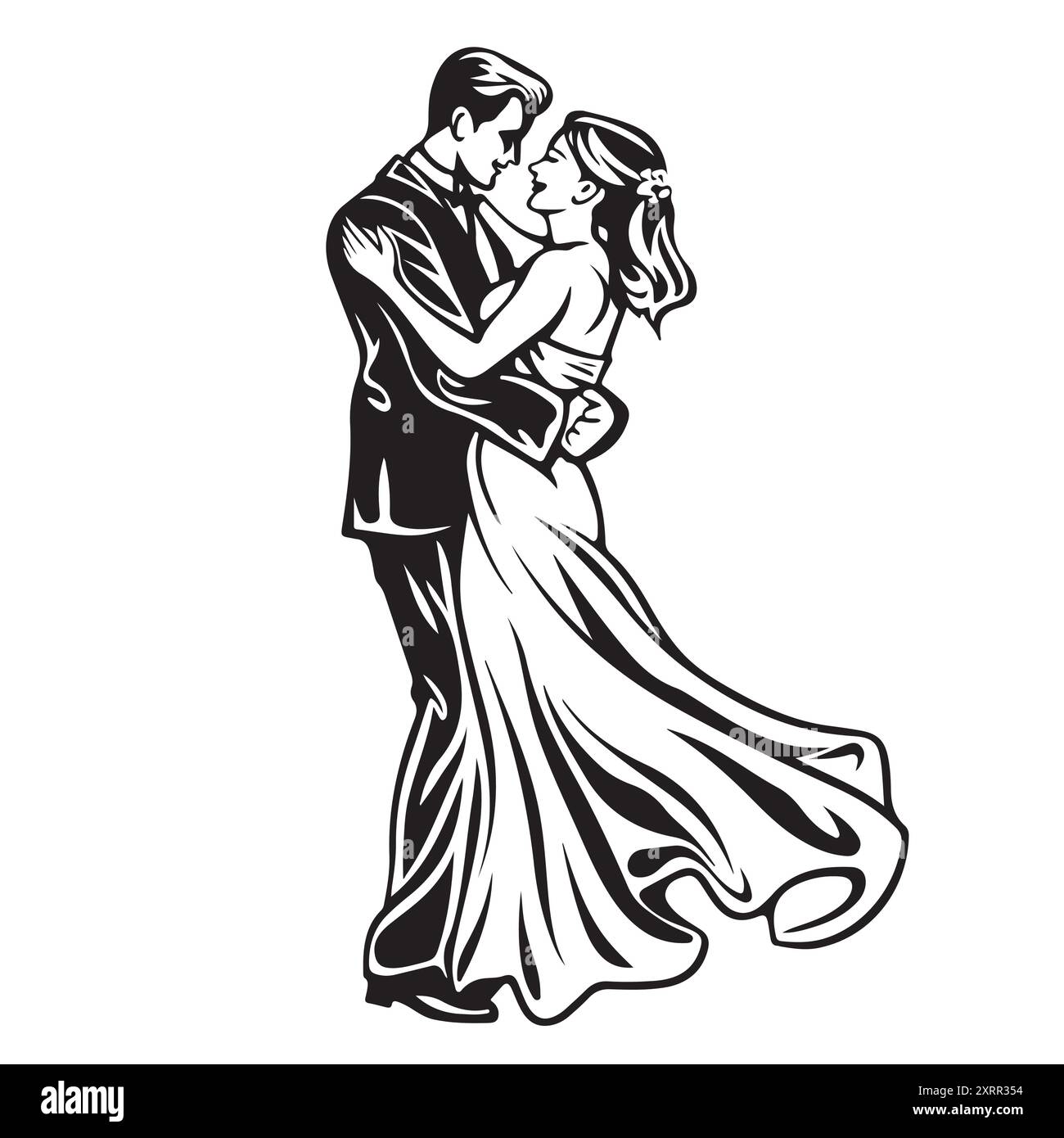 Man woman dancing hand drawing hi-res stock photography and images - Alamy