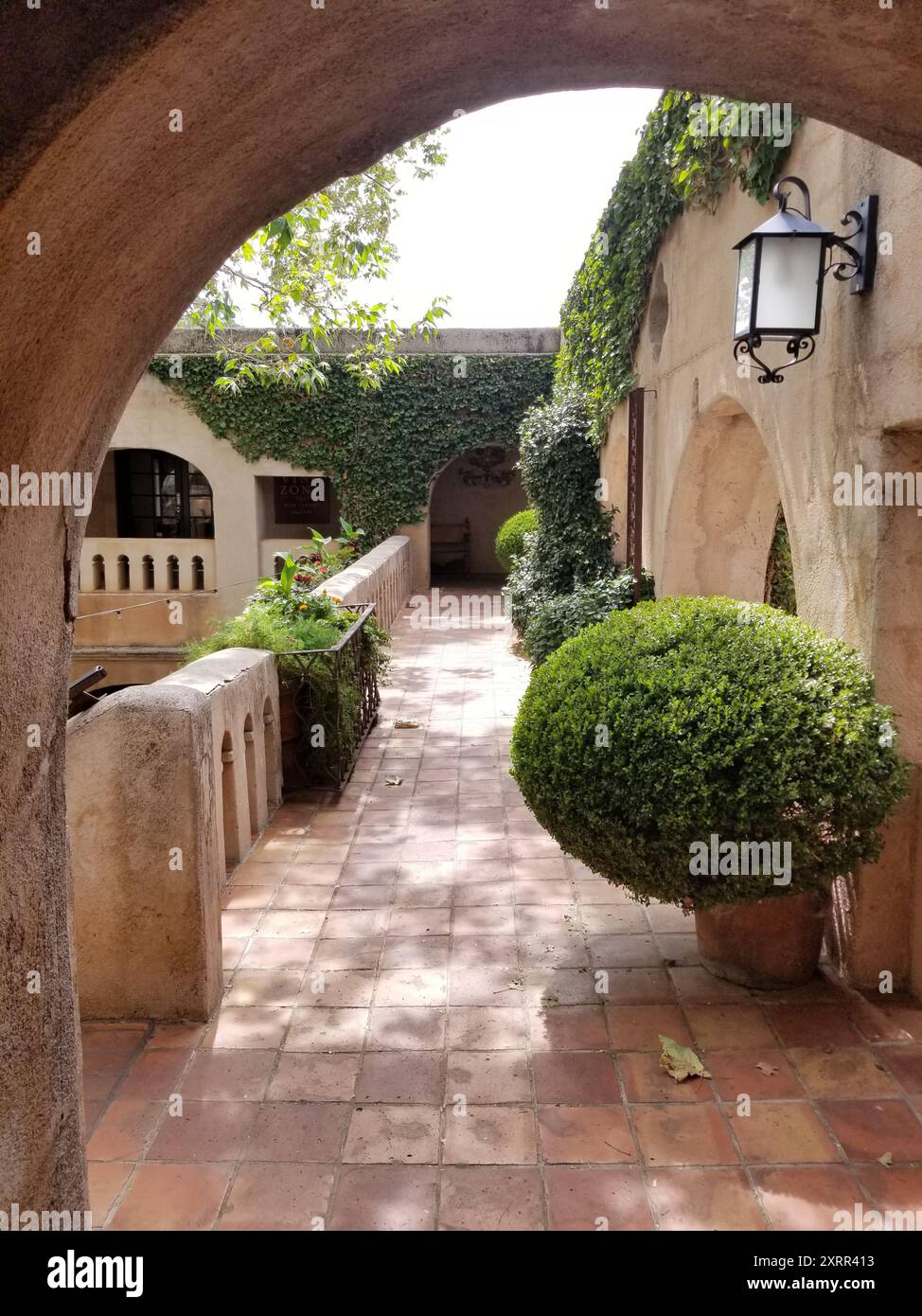 Spanish Architecture Arched Walkway with Vines on the Walls Stock Photo ...