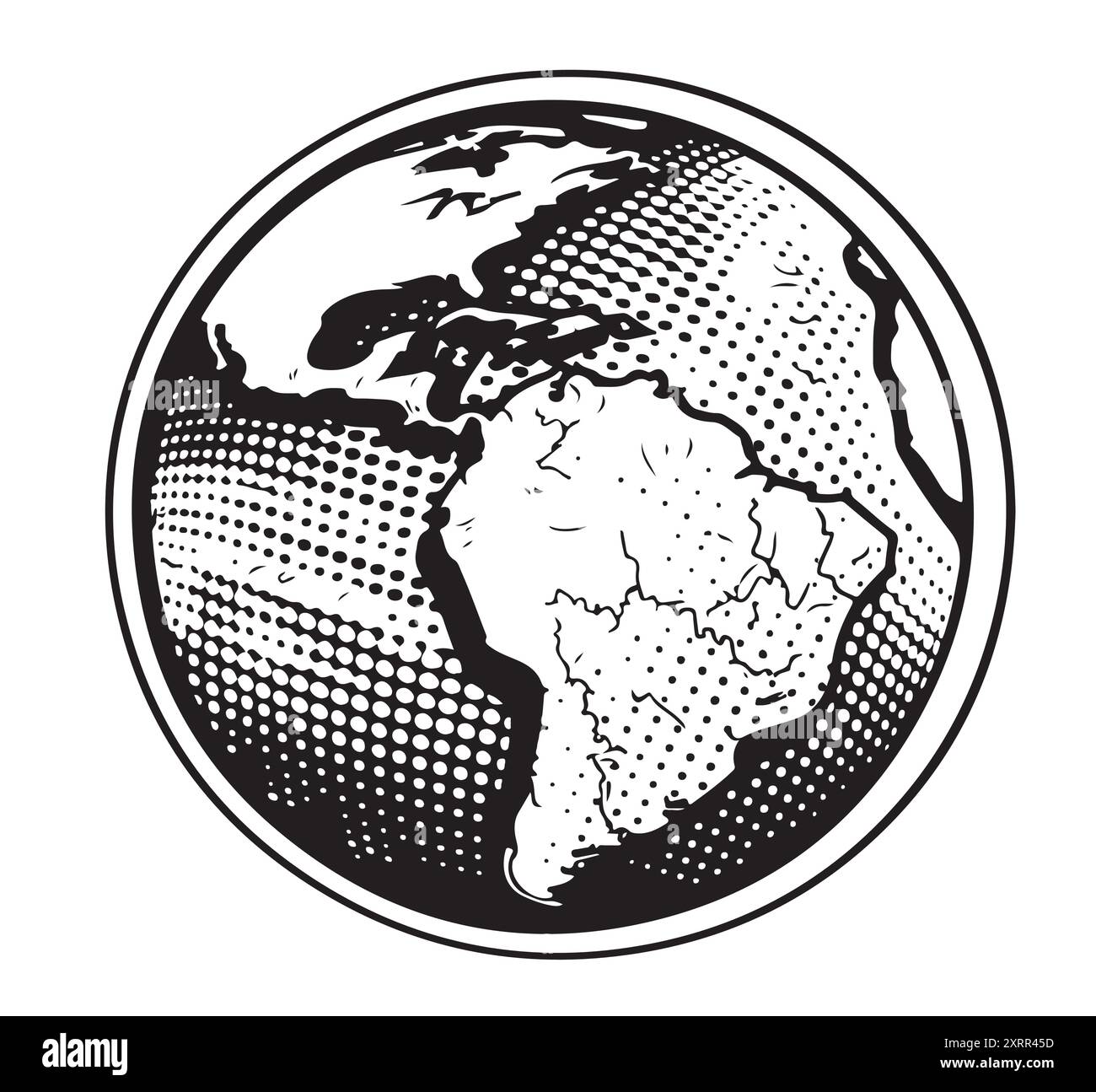 Drawing europe on globe illustration hi-res stock photography and ...