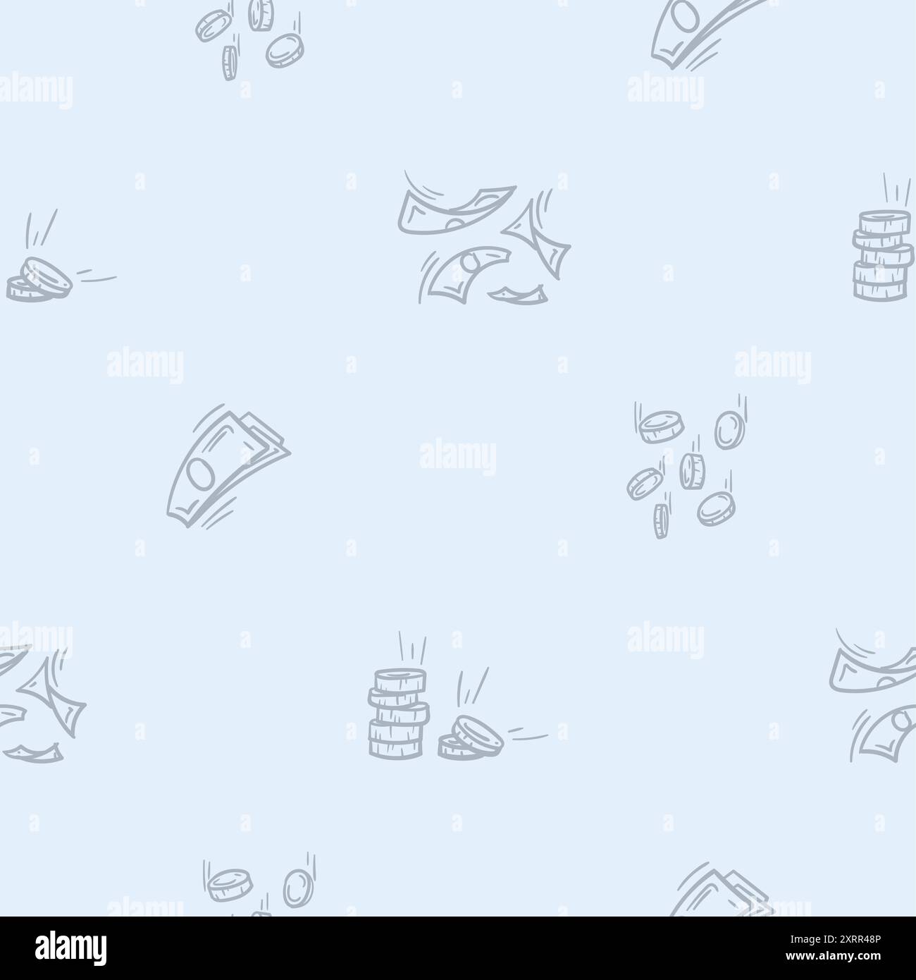 Seamless pattern with money, wealth, business, finance. Simple vector ...