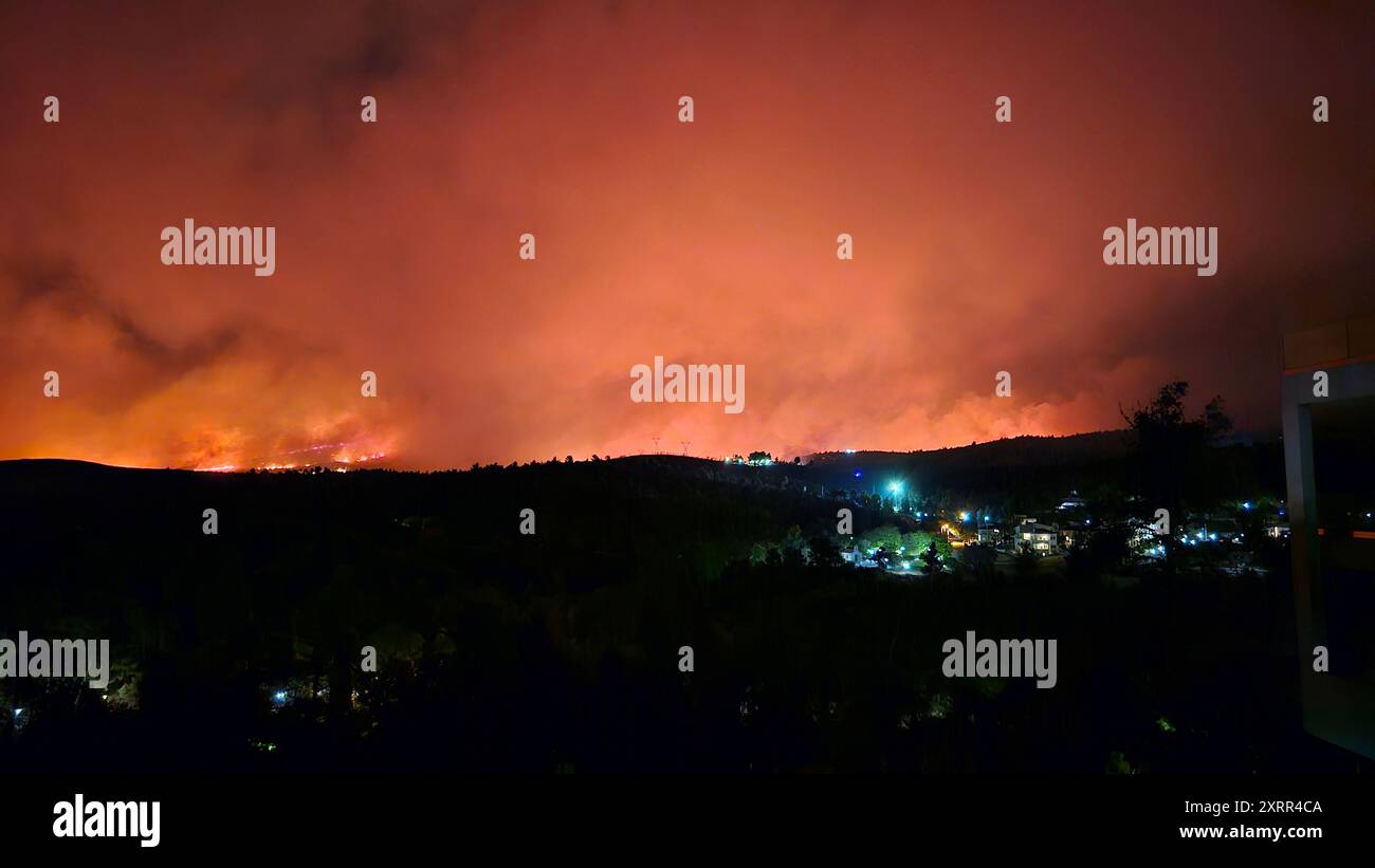 Athens, Greece. 11th Aug, 2024. A forest fire started from Varnavas in ...