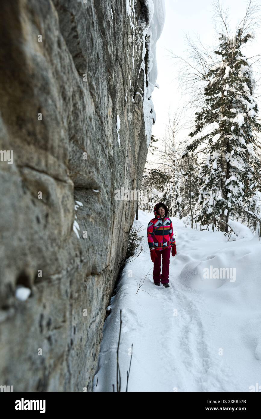 Walking snowy path in mountain hi-res stock photography and images - Alamy