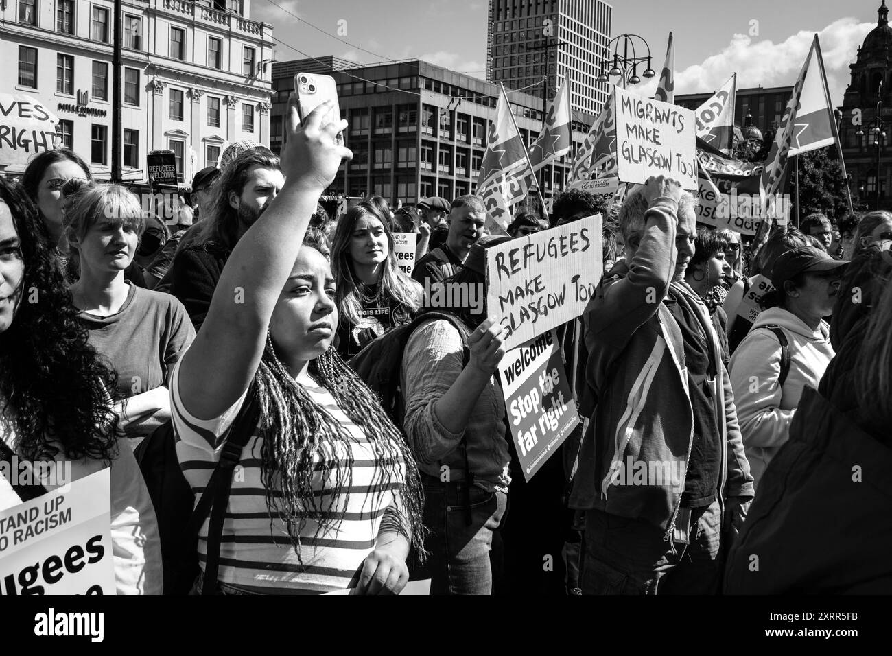 Anti Racism Rally Glasgow Saturday 10th August 2024 Stock Photo - Alamy
