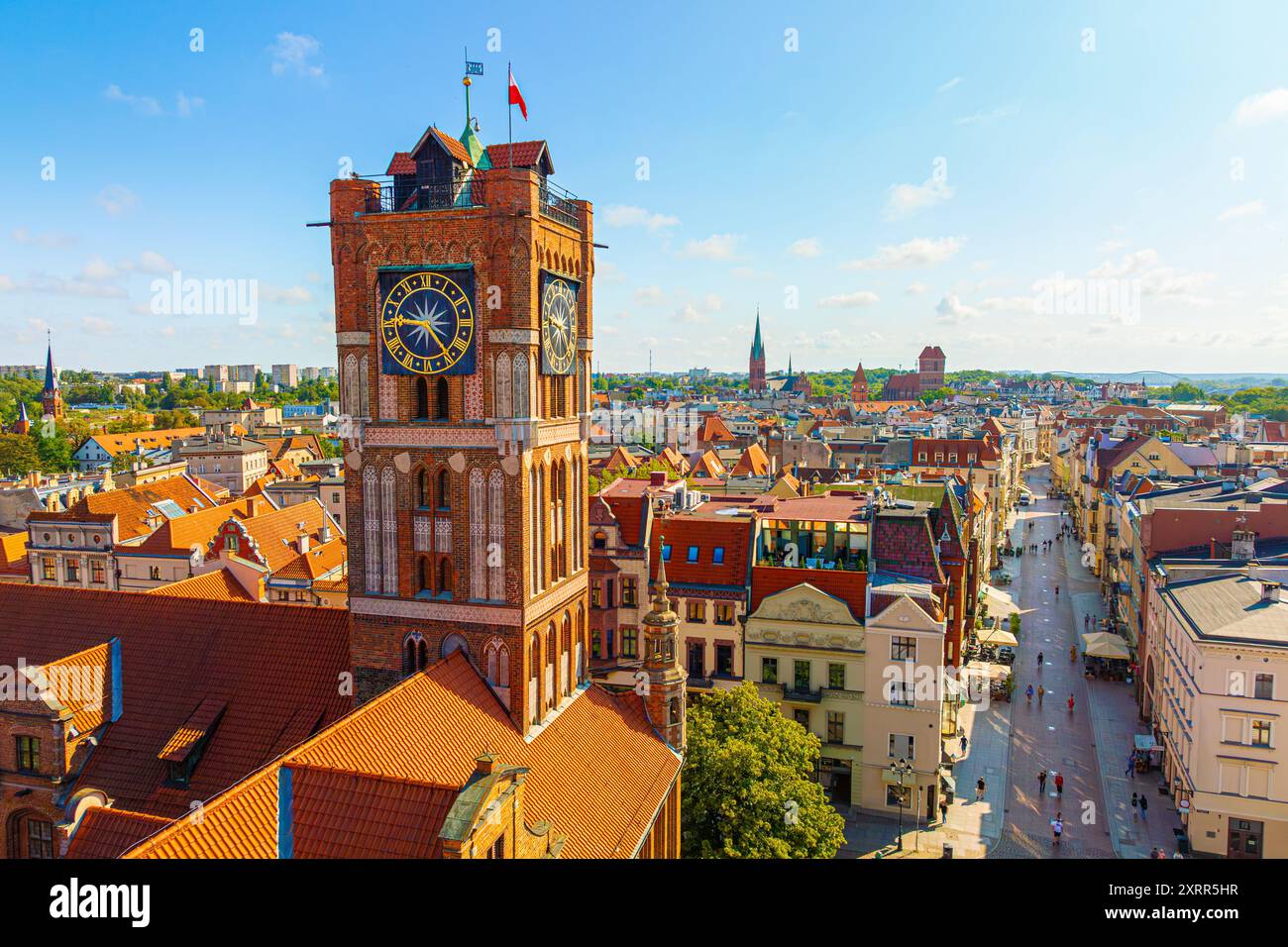 Aerial panoramic view of historical buildings and roofs in Polish ...