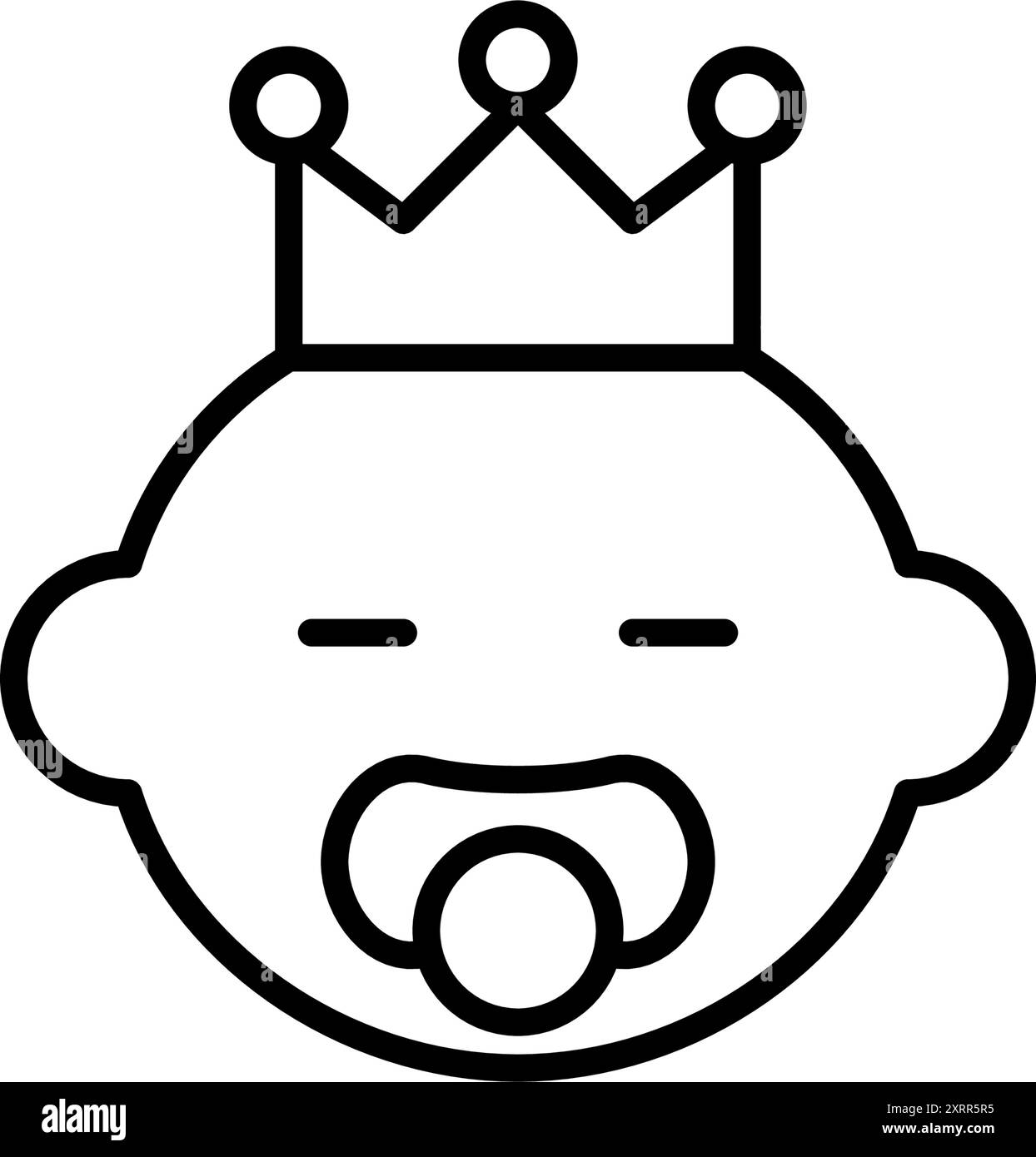 Baby with pacifier wearing crown. Little princess or princess. Pixel ...