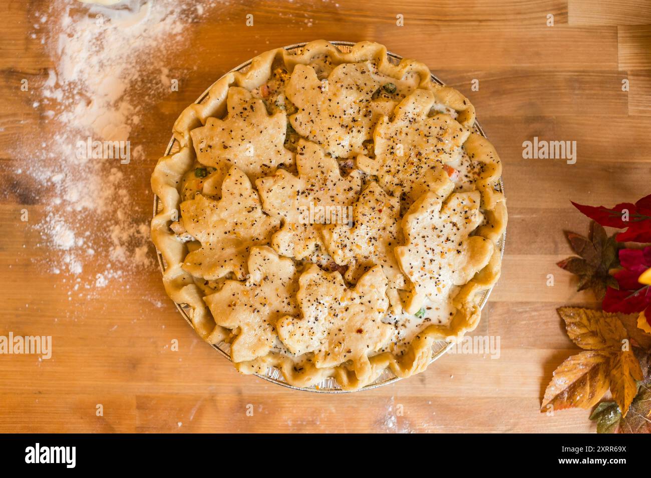 Handmade chicken pot pie ready to bake Stock Photo - Alamy