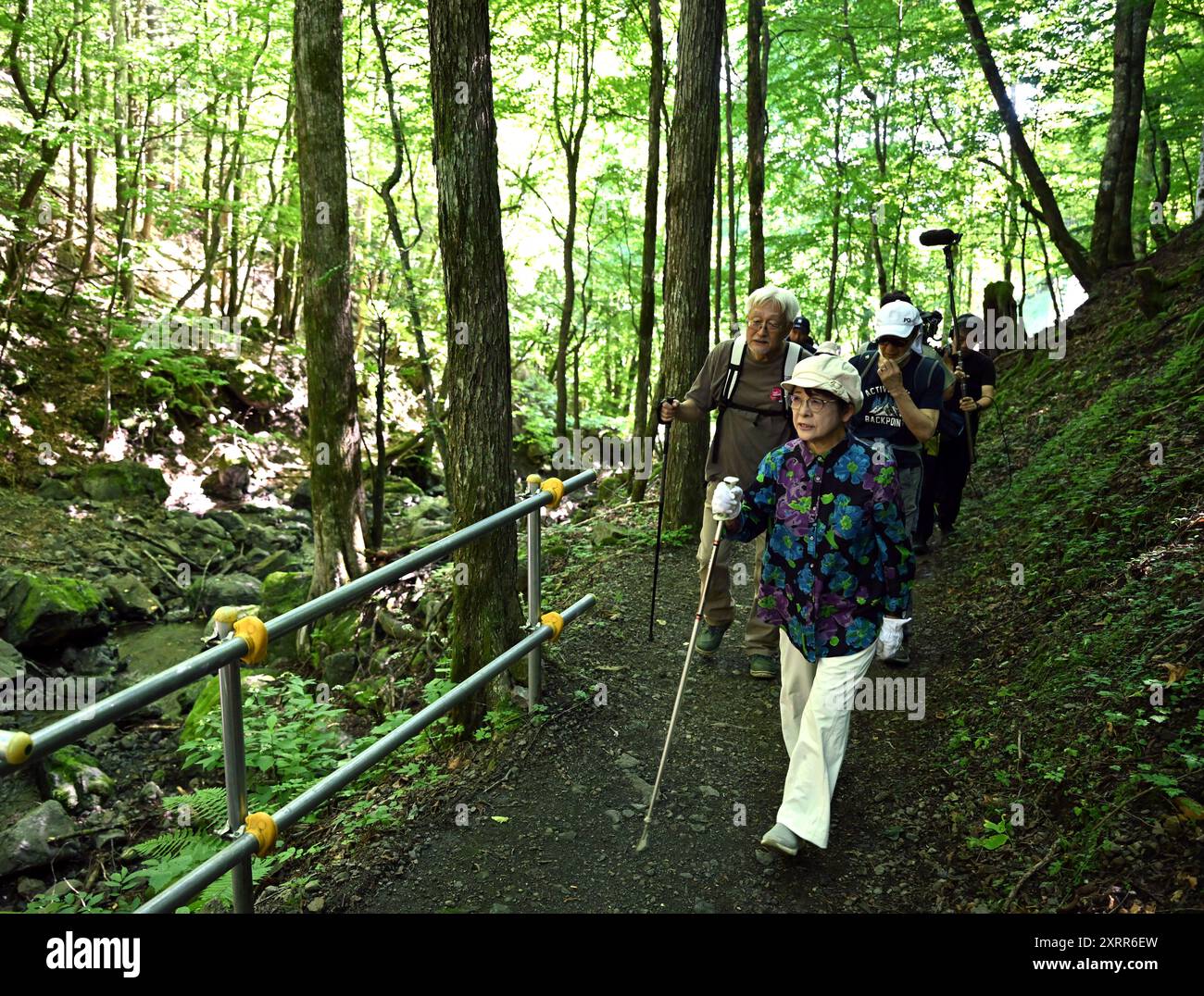 People climb toward Osutaka Ridge in Ueno Village, Gunma Prefecture ...