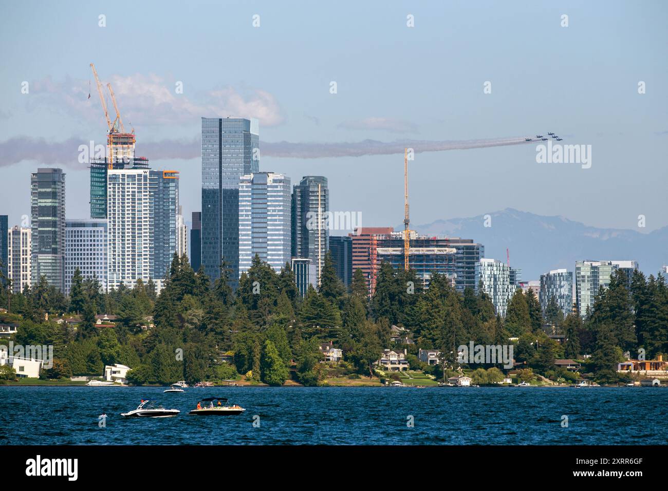 Blue Angels flying over Lake Washington during Seafair 2024 Stock Photo ...