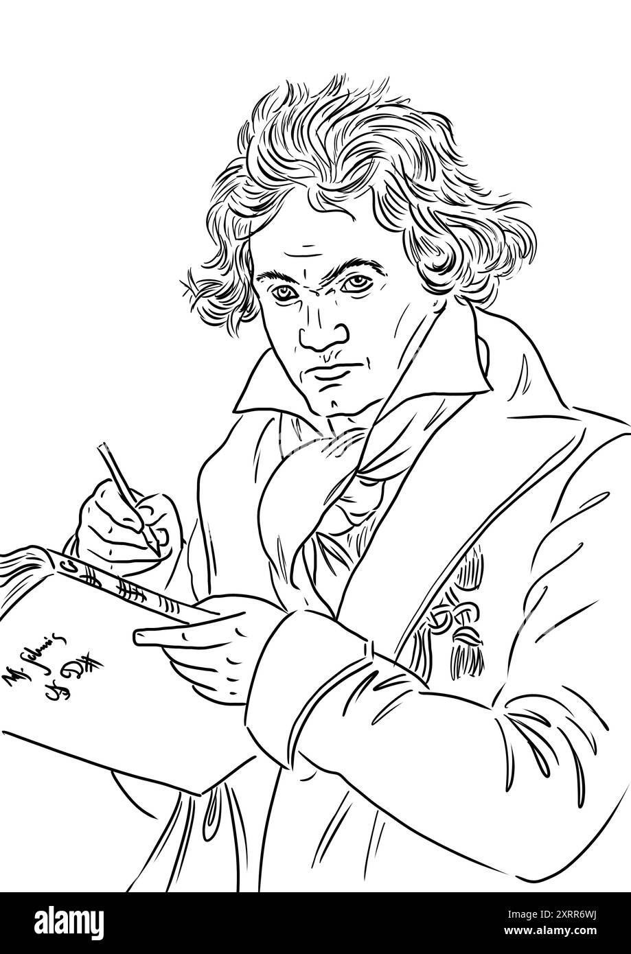 Portrait of Ludwig van Beethoven, famous french music composer Stock ...