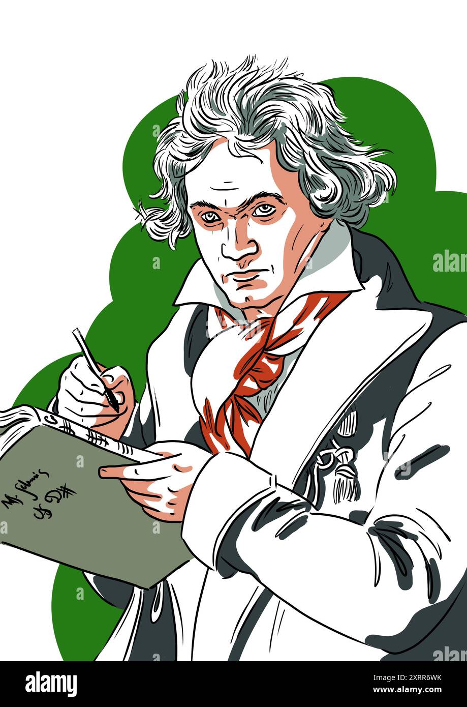 Portrait of Ludwig van Beethoven, famous french music composer Stock ...