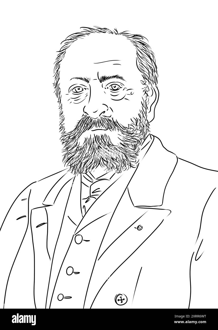 Portrait of Camille Saint-Saëns, famous french composer and musician ...