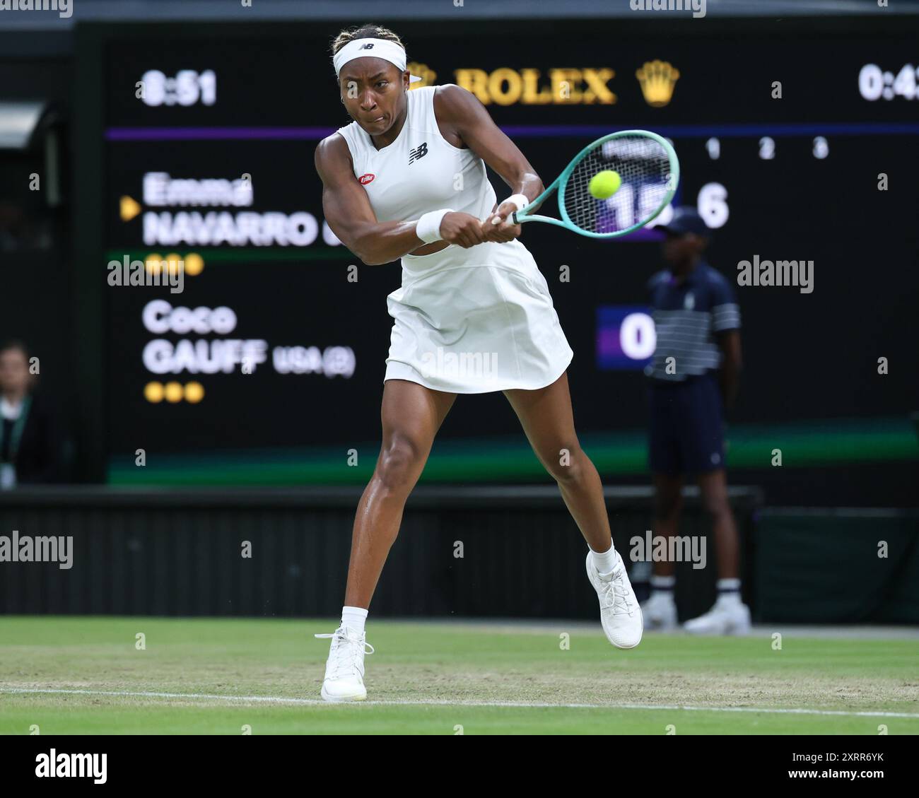 US tennis player Coco Gauff in action at the 2024 Wimbledon Championships,London,England Stock ...