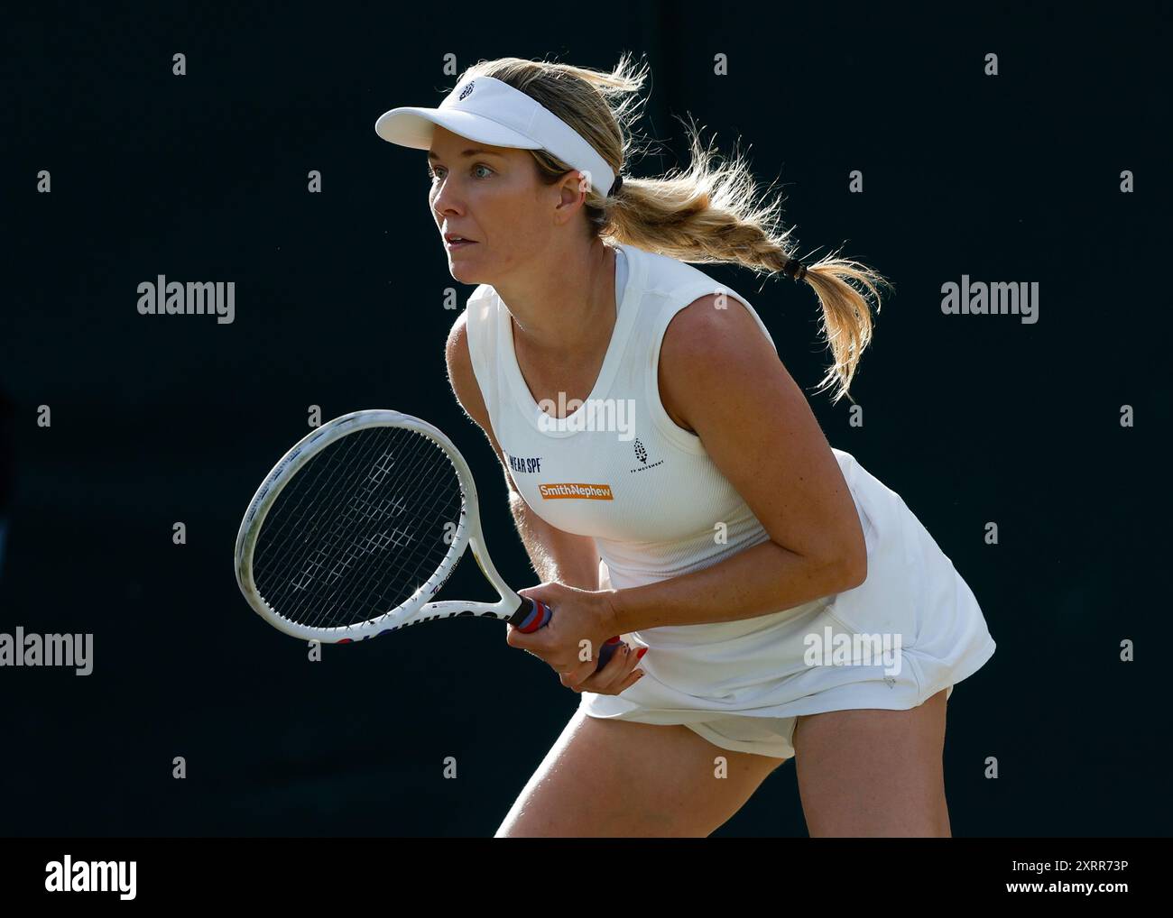 US tennis player Danielle Collins in action at the 2024 Wimbledon ...