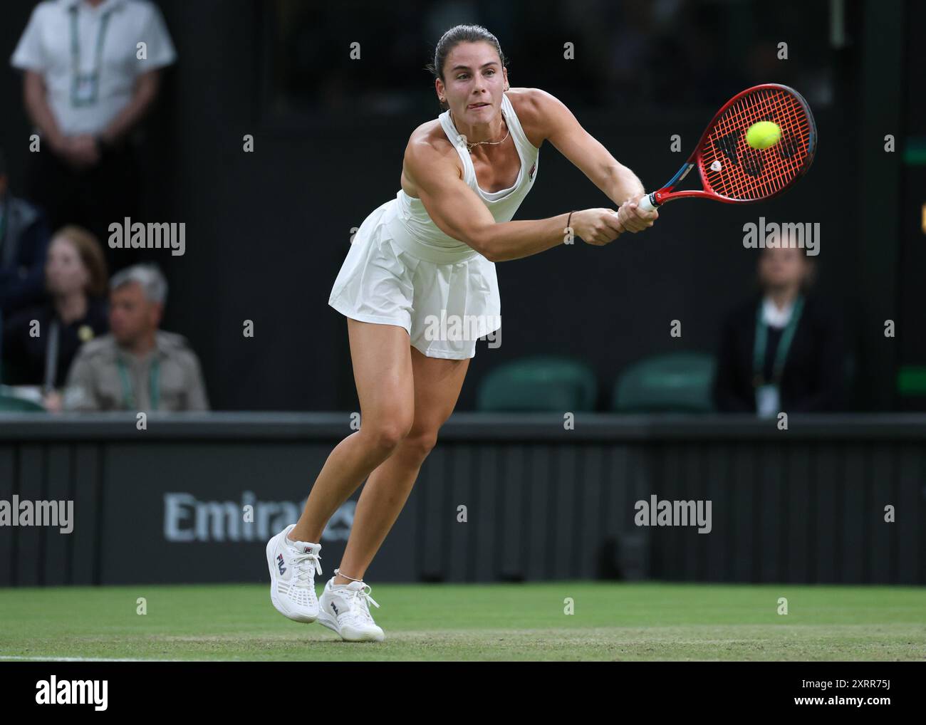 US tennis player Emma Navarro in action at the 2024 Wimbledon ...