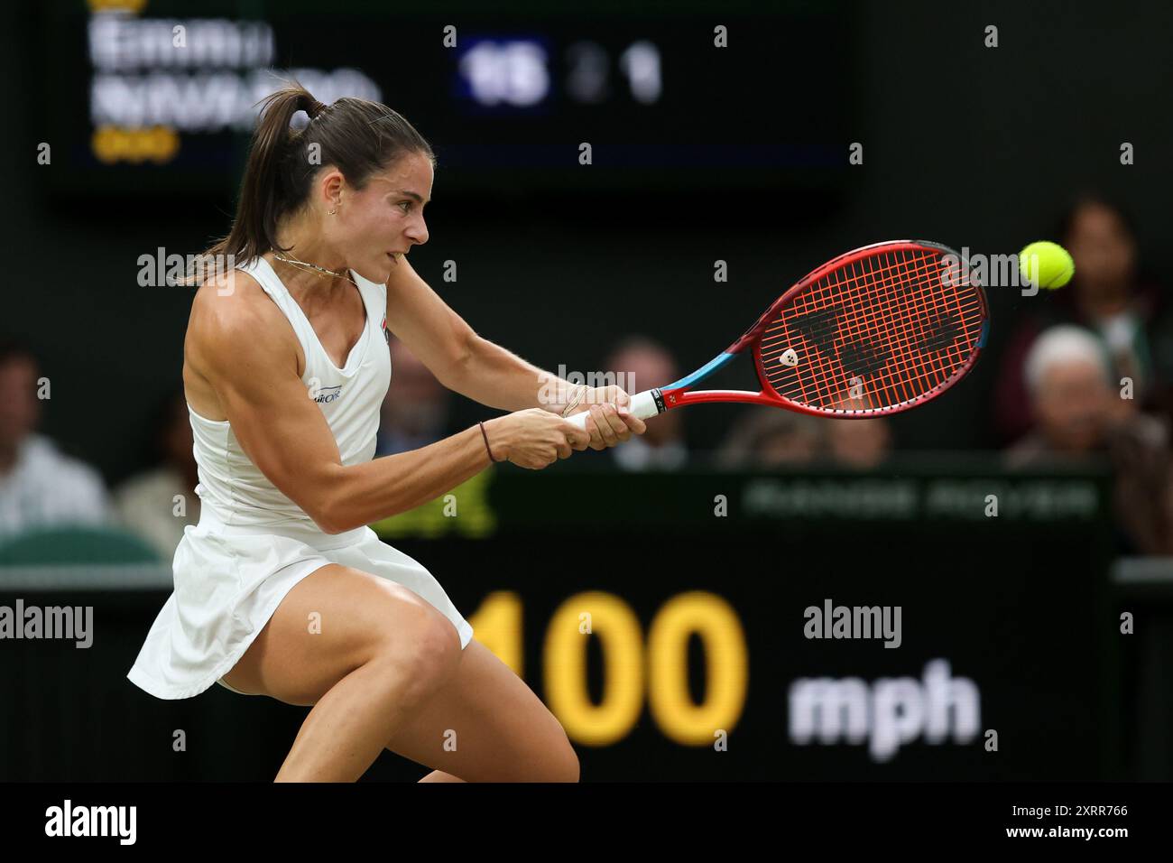 US tennis player Emma Navarro in action at the 2024 Wimbledon ...