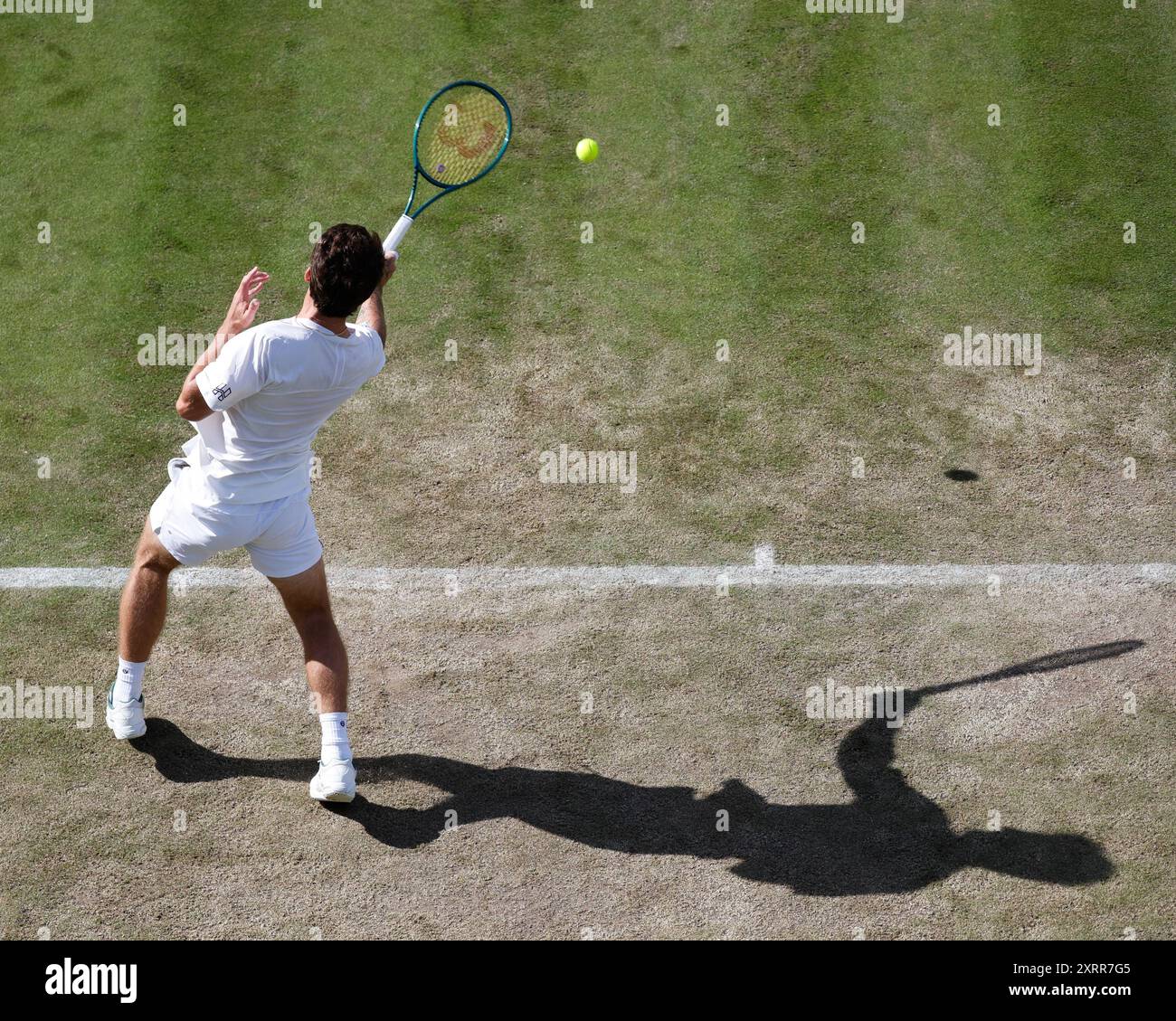 Brazilian tennis player Thiago Seyboth Wild in action at the 2024 ...