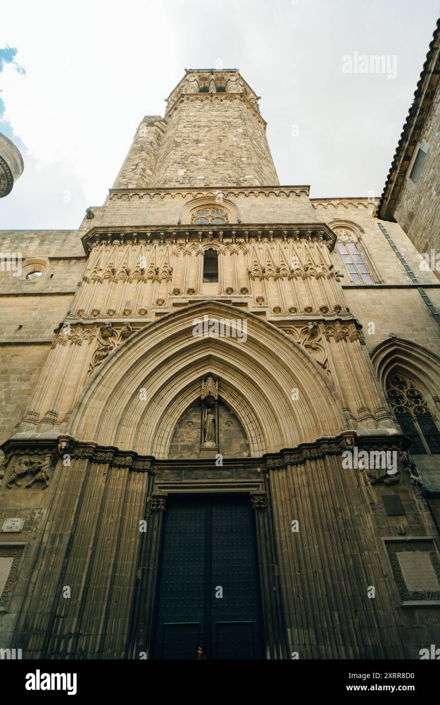 Cathedral in Barcelona. Catalonia. Gothic architecture in Spain. High ...
