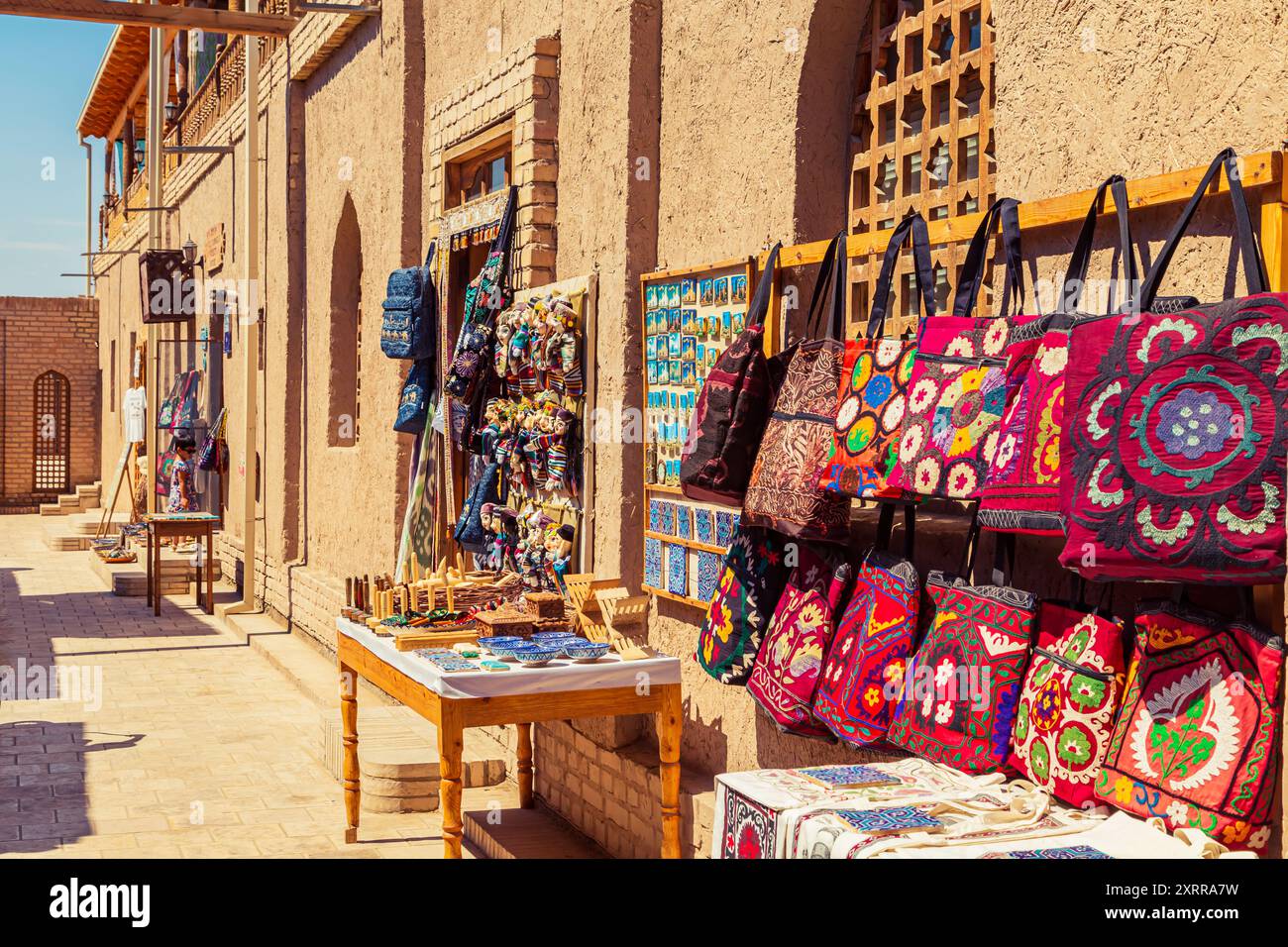 Street bazaar in Ichan Kala, Khiva's Inner Town. Khiva, Uzbekistan ...