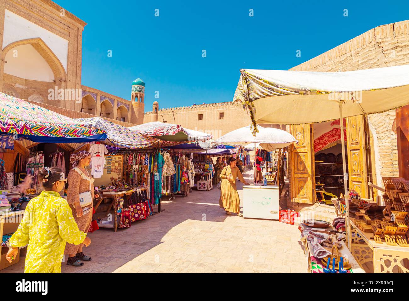 Street bazaar in Ichan Kala, Khiva's Inner Town. Khiva, Uzbekistan ...