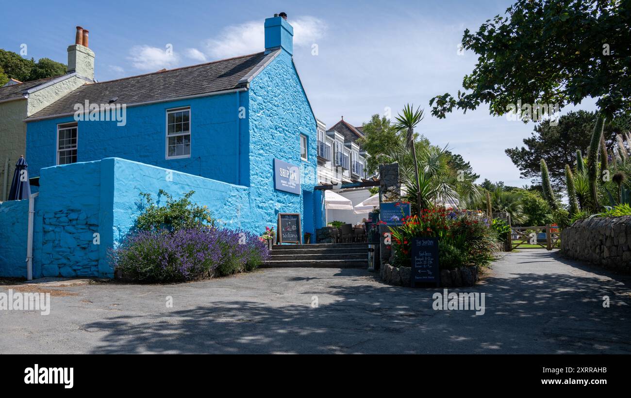 The Ship Inn on Herm Island, Guernsey, Channel Islands,UK Stock Photo ...