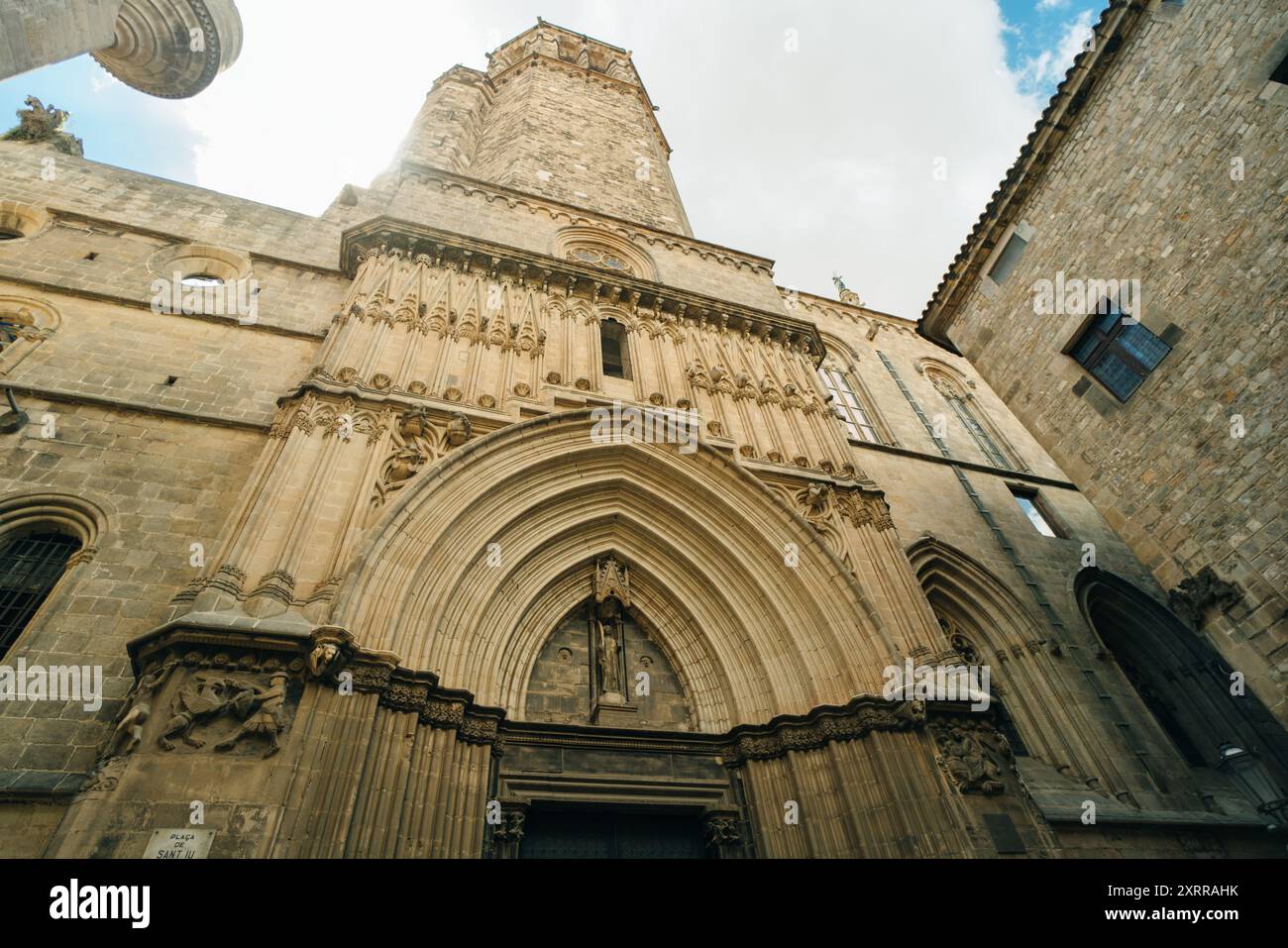 Cathedral in Barcelona. Catalonia. Gothic architecture in Spain. High ...