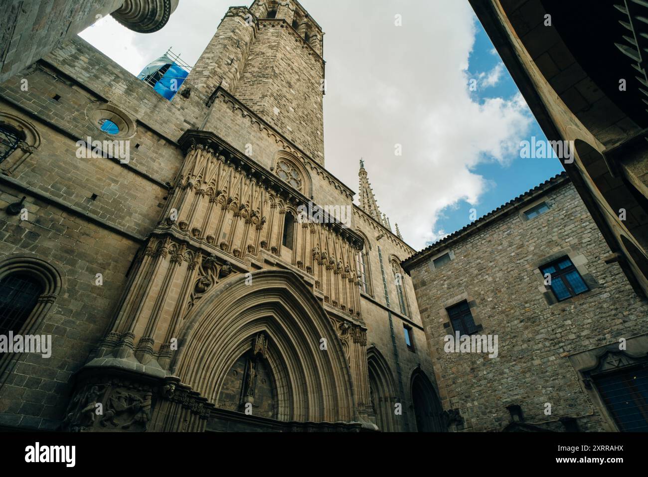 Cathedral in Barcelona. Catalonia. Gothic architecture in Spain. High ...