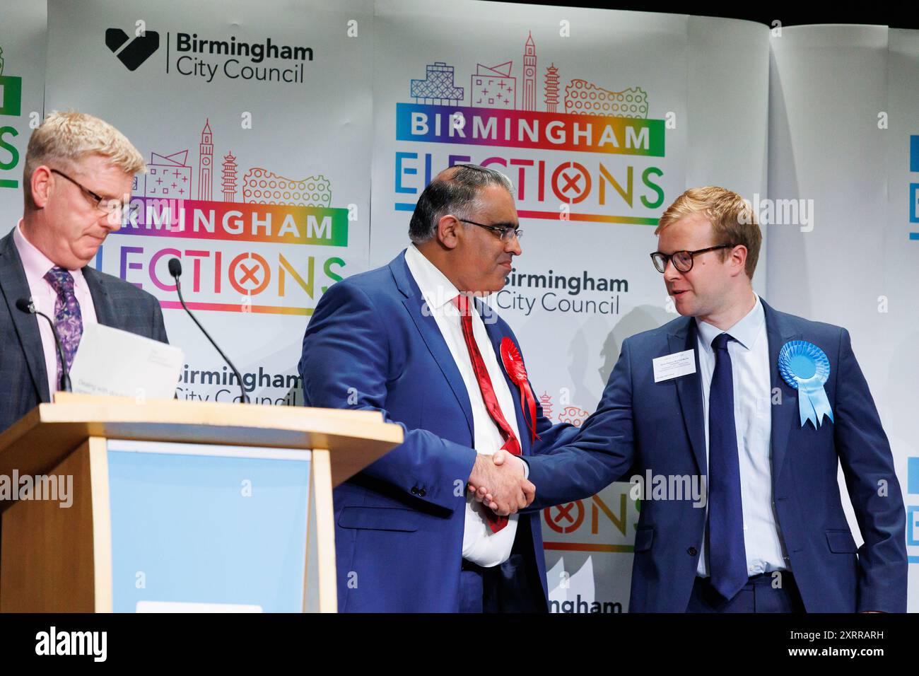 Labour MP Tahir Ali (centre) retaining the Birmingham Hall Green and ...