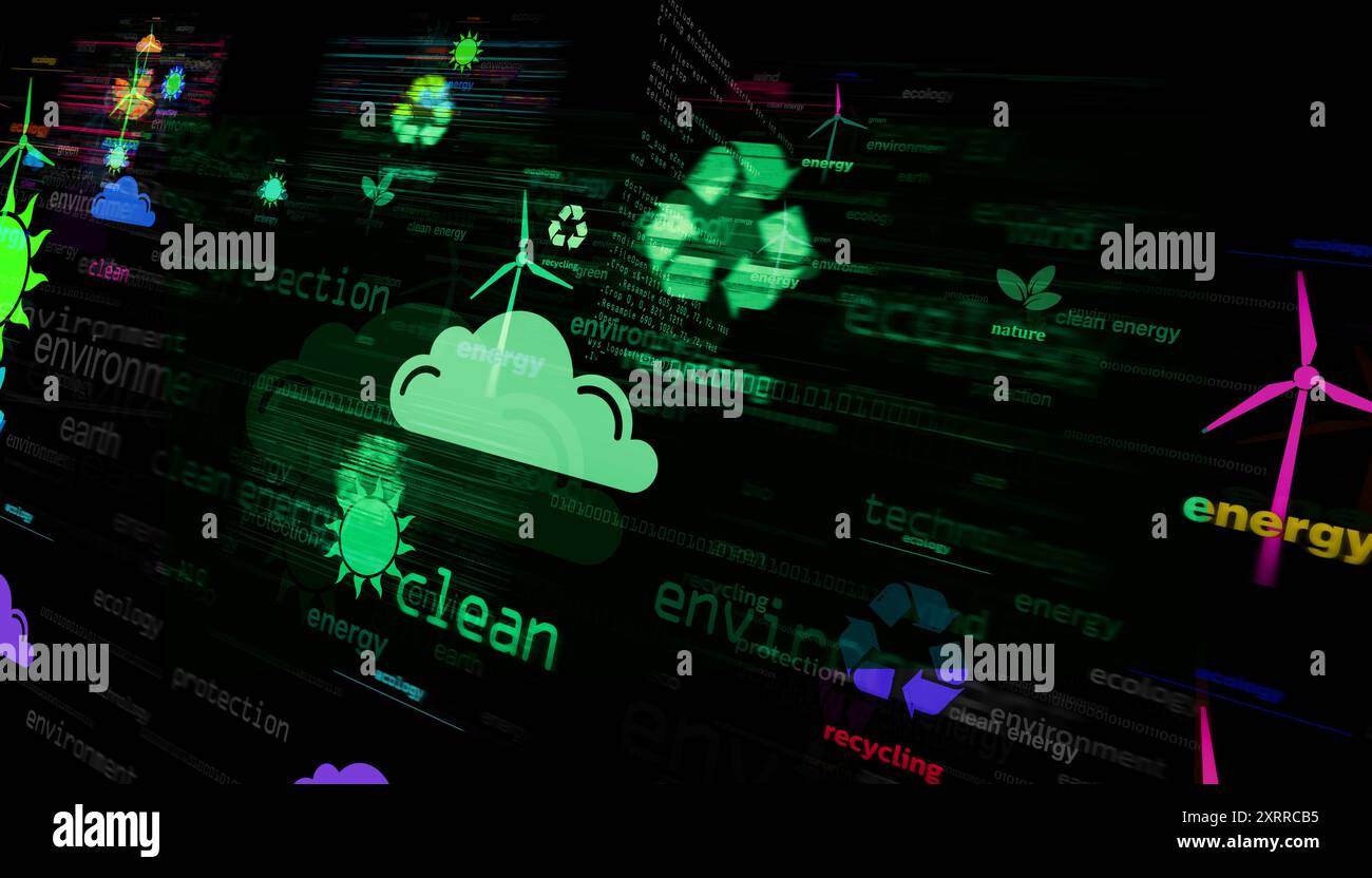 Ecology nature environment and clean energy symbol technology concept ...